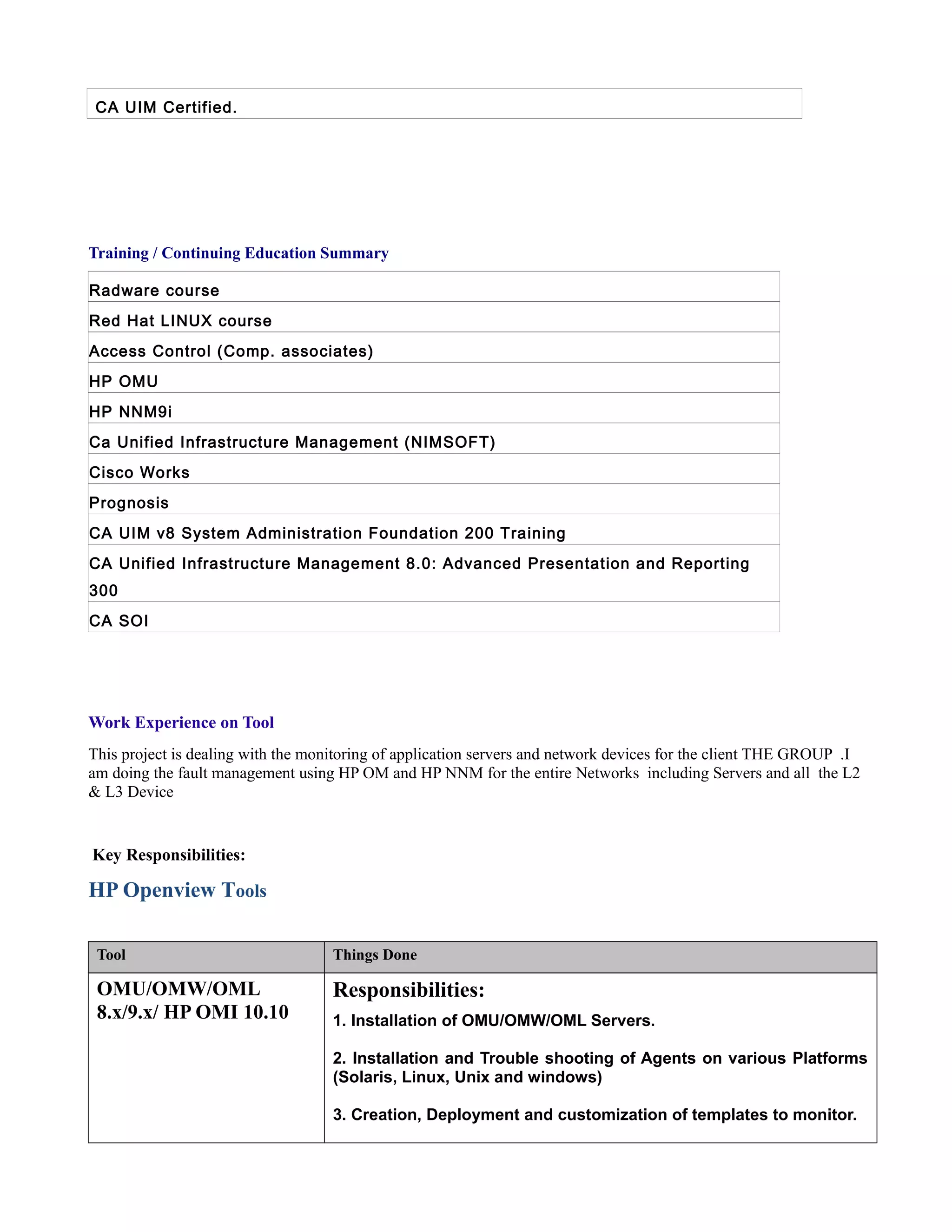 Monitoring Tools Consultant | DOC