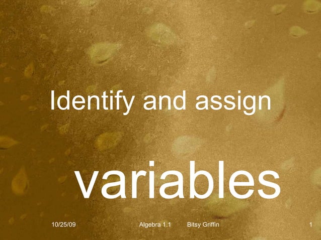 102 Identify & assign Variable Lesson | PPT 102 Identify & assign Variable Lesson | PPT