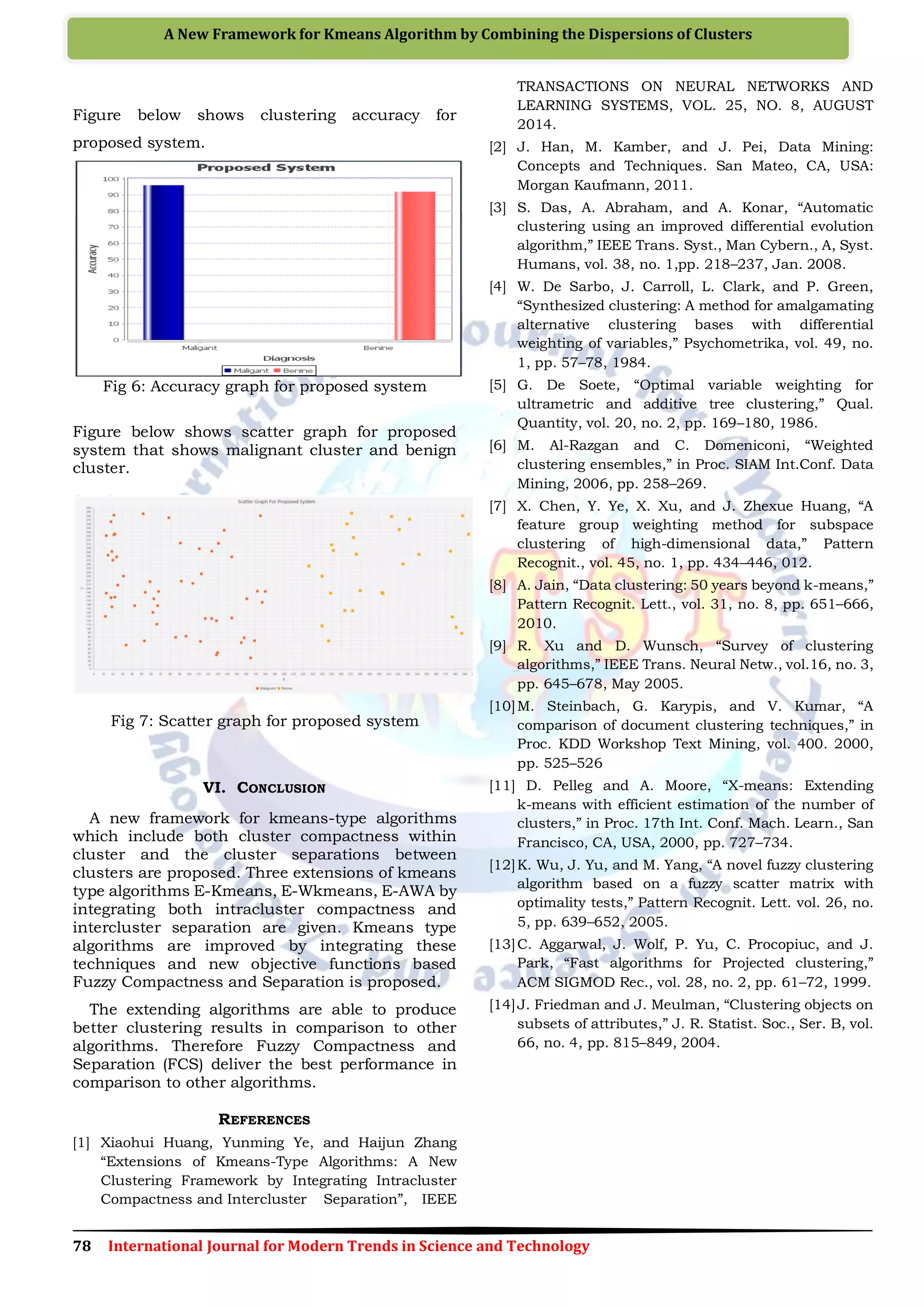 A New Framework for Kmeans Algorithm by Combining the Dispersions of Clusters | PDF