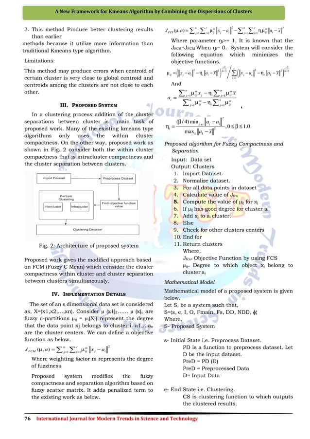 A New Framework For Kmeans Algorithm By Combining The Dispersions Of