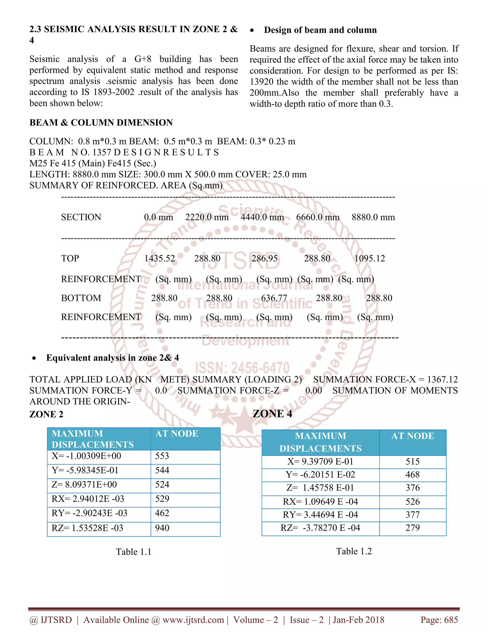 Seismic Analysis of Multi Storied Building in Different Zones | PDF