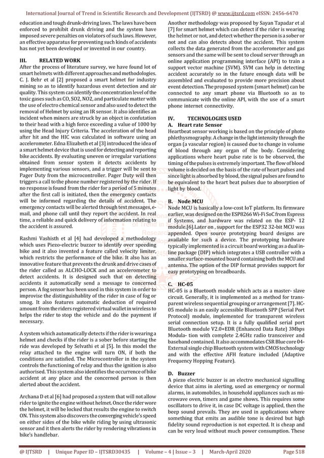 Smart Helmet Alcohol Detection And Sleep Alert Pdf