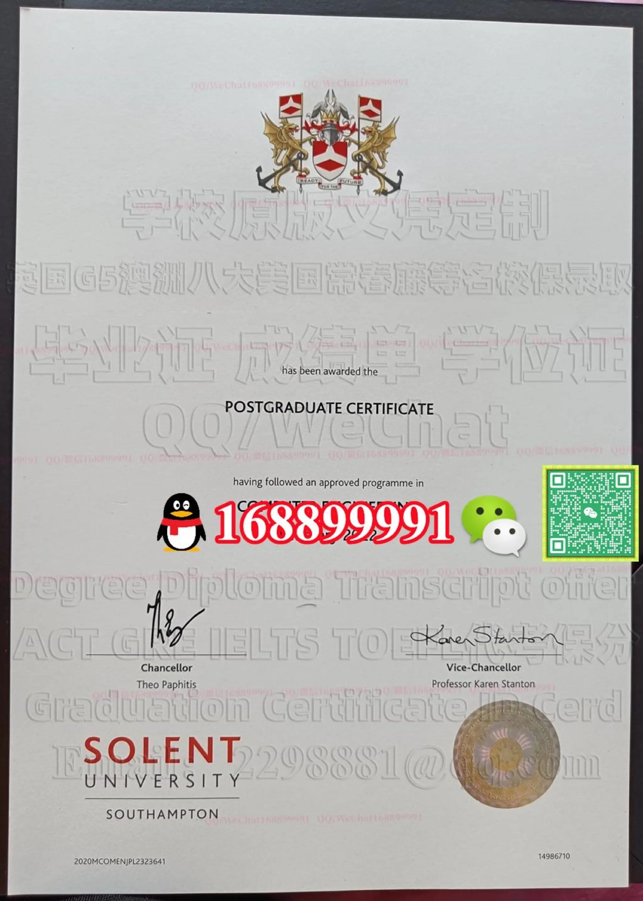 Southampton Solent University degree offer diploma Transcript | PDF