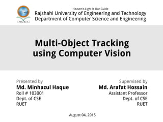 Multi Object Tracking | Presentation 1 | ID 103001 | PPTX | Technology ...