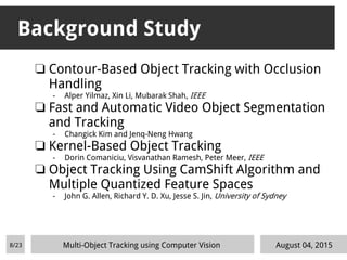 Multi Object Tracking | Presentation 1 | ID 103001 | PPTX | Technology ...