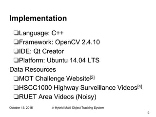 Multi Object Tracking | Presentation 2 | ID 103001 | PPT