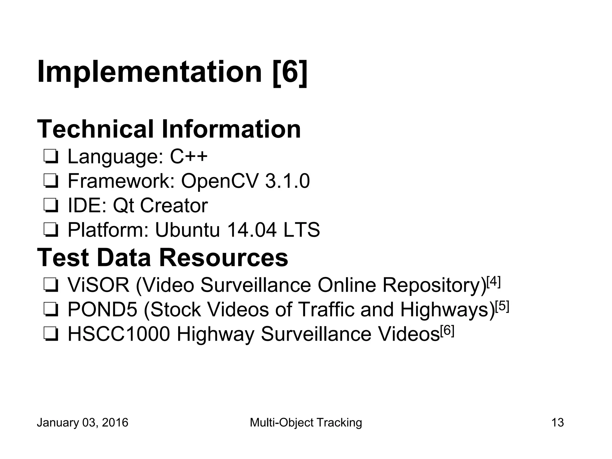 Multi Object Tracking | Final Defense | ID 103001 | PPTX