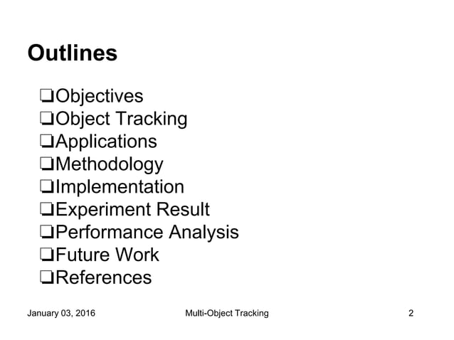 Multi Object Tracking | Final Defense | ID 103001 | PPTX