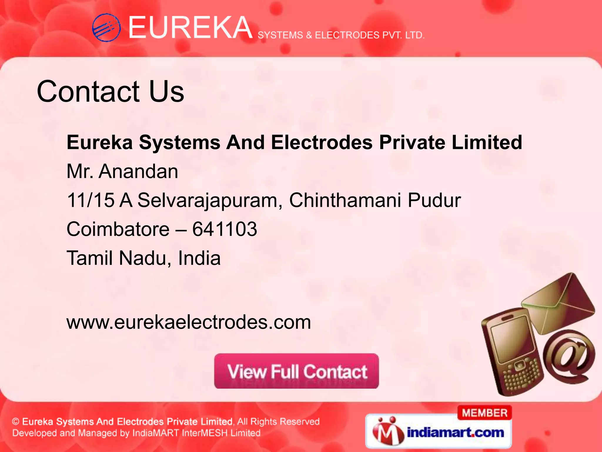 MANUAL METAL ARC WELDING ELECTRODES by Eureka Systems And Electrodes ...