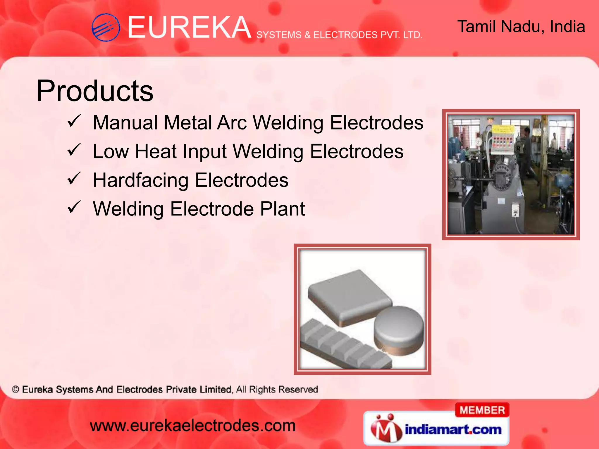 MANUAL METAL ARC WELDING ELECTRODES by Eureka Systems And Electrodes ...