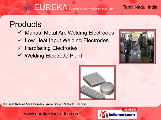 MANUAL METAL ARC WELDING ELECTRODES by Eureka Systems And Electrodes ...