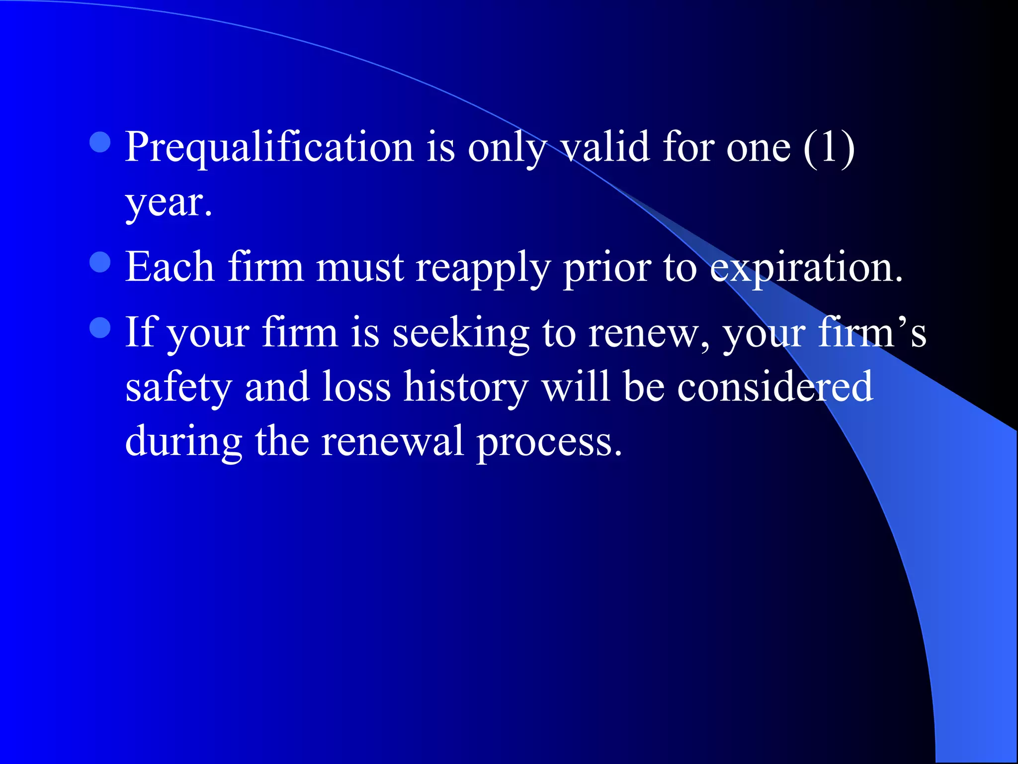 Contractor Prequalification Presentation | PPT