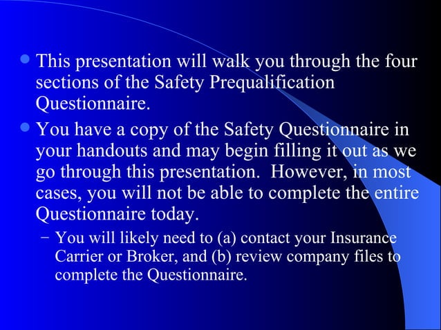 Contractor Prequalification Presentation | PPT | Motor Insurance | Insurance