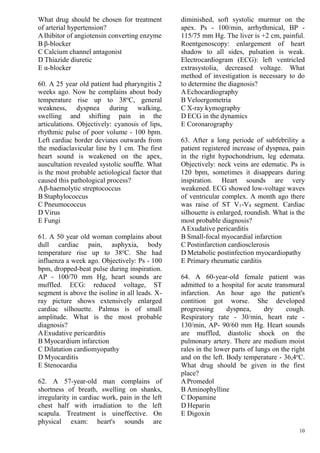 Cardiology hand book questions and answers | DOC