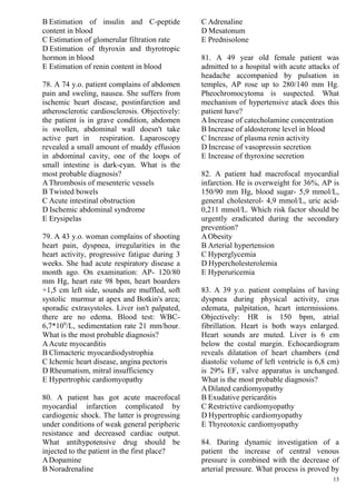 Cardiology hand book questions and answers | PDF