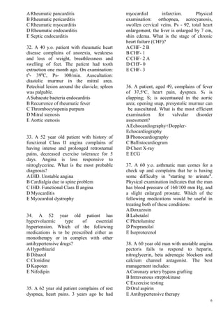 Cardiology hand book questions and answers | PDF