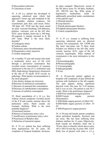 Cardiology hand book questions and answers | PDF