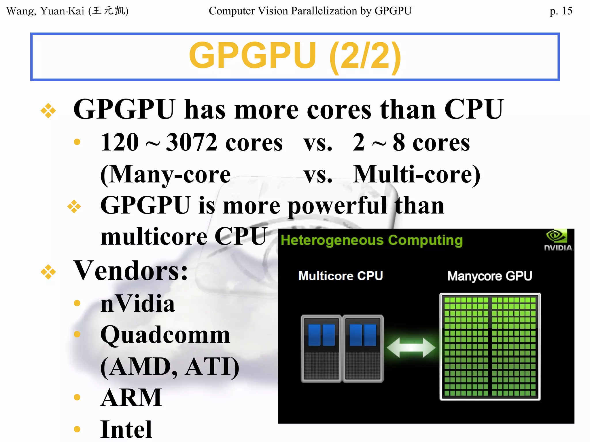 2014/07/17 Parallelize computer vision by GPGPU computing | PDF