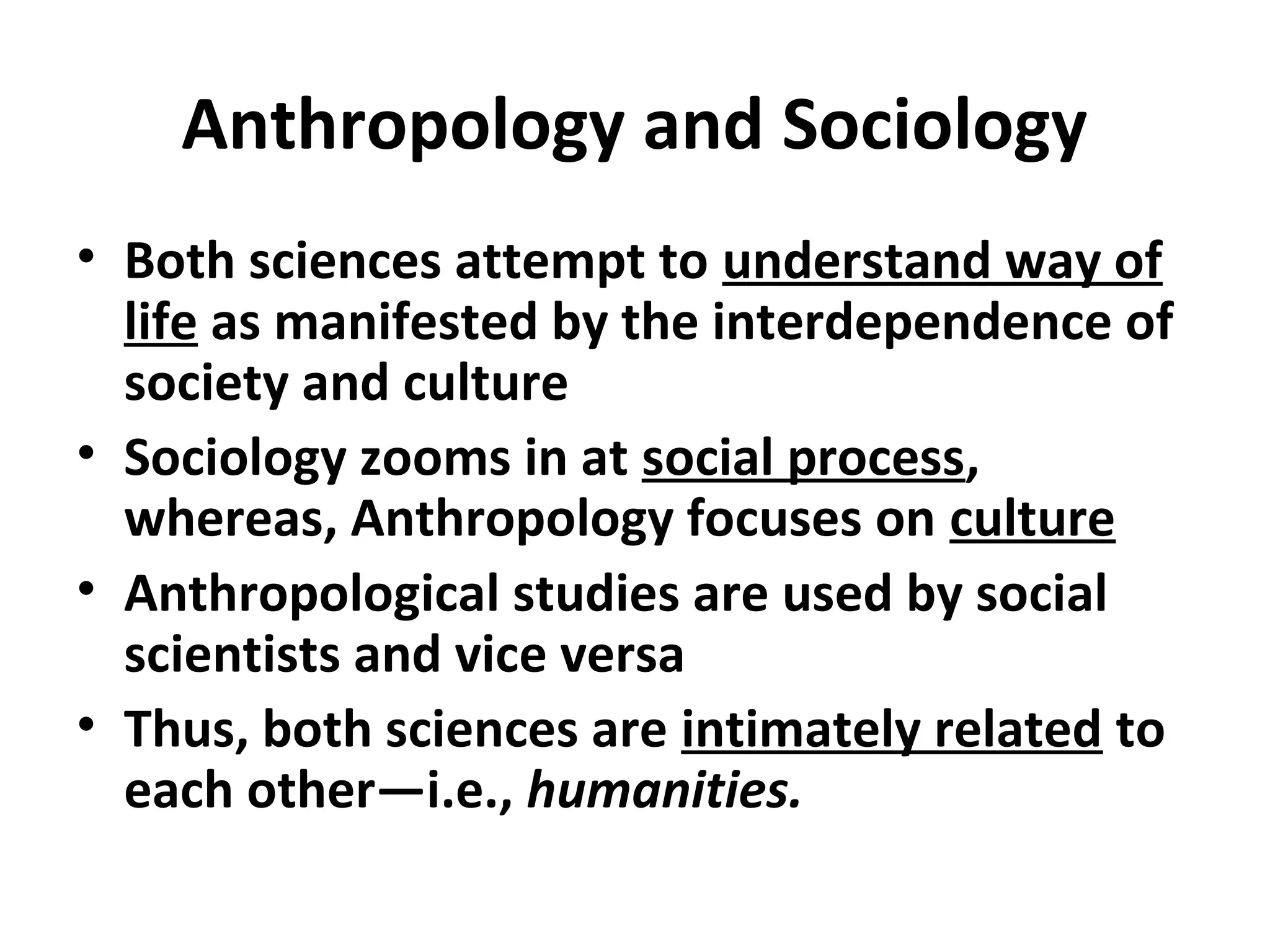 introduction-to-sociology-and-anthropology | PPT | Geography | Science