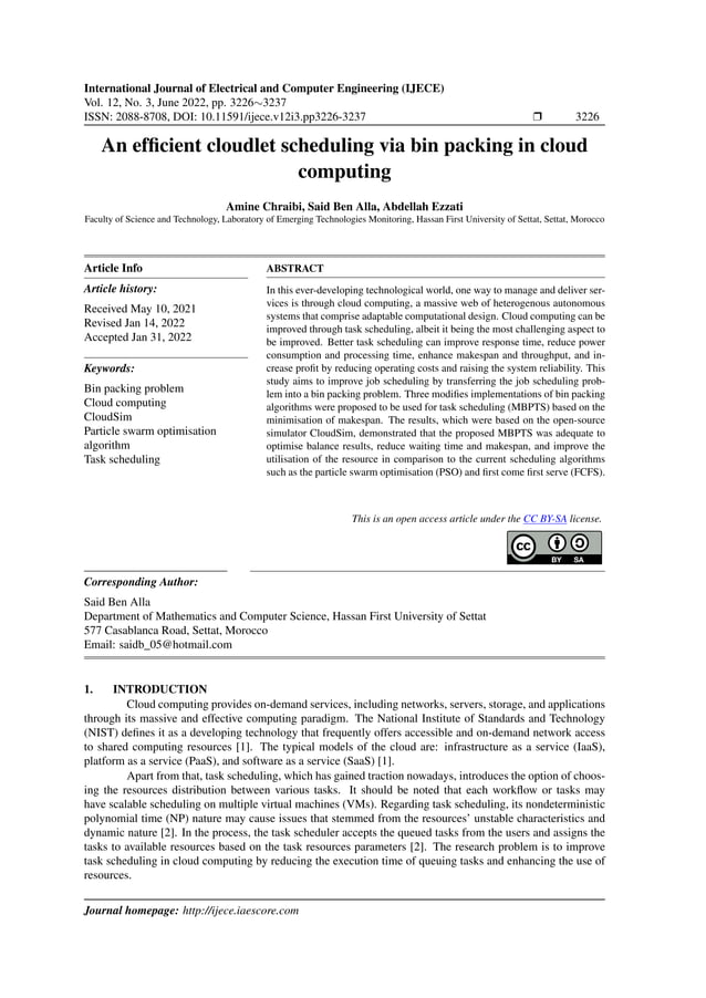An efficient cloudlet scheduling via bin packing in cloud computing | PDF | Cloud Computing ...
