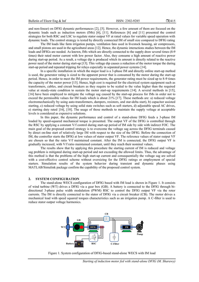 Starting of induction motor fed with stand-alone DFIG | PDF