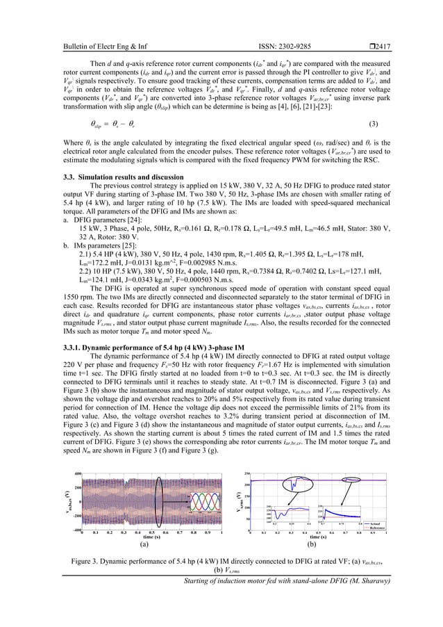 Starting of induction motor fed with stand-alone DFIG | PDF