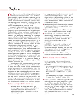 Introduction to Thermal Systems Engineering Thermodynamics Fluid ...