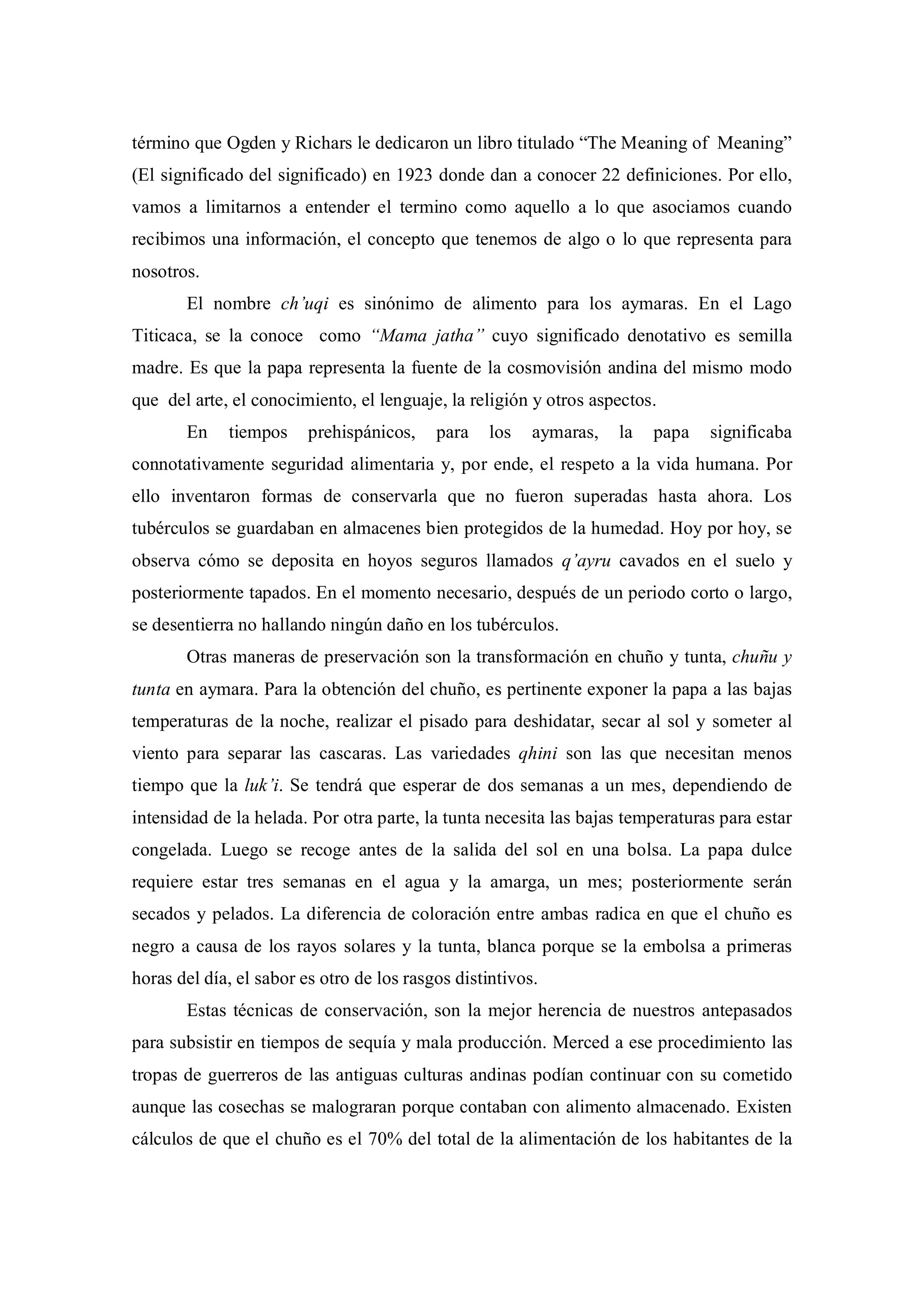 LOS AYMARAS Y LA PAPA: CLASIFICACIÓN, TERMINOLOGÍA Y COSMOVISIÓN | PDF