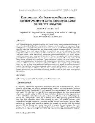 DEPLOYMENT OF INTRUSION PREVENTION SYSTEM ON MULTI-CORE PROCESSOR BASED SECURITY HARDWARE | PDF