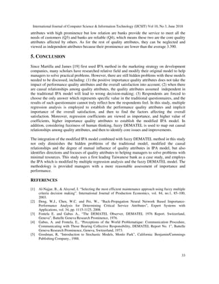 INTEGRATION OF IMPORTANCEPERFORMANCE ANALYSIS AND FUZZY DEMATEL | PDF