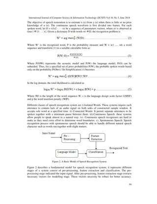CURVELET BASED SPEECH RECOGNITION SYSTEM IN NOISY ENVIRONMENT: A STATISTICAL APPROACH | PDF