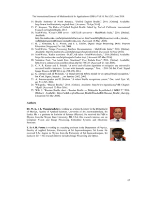 OPTICAL BRAILLE TRANSLATOR FOR SINHALA BRAILLE SYSTEM: PAPER ...