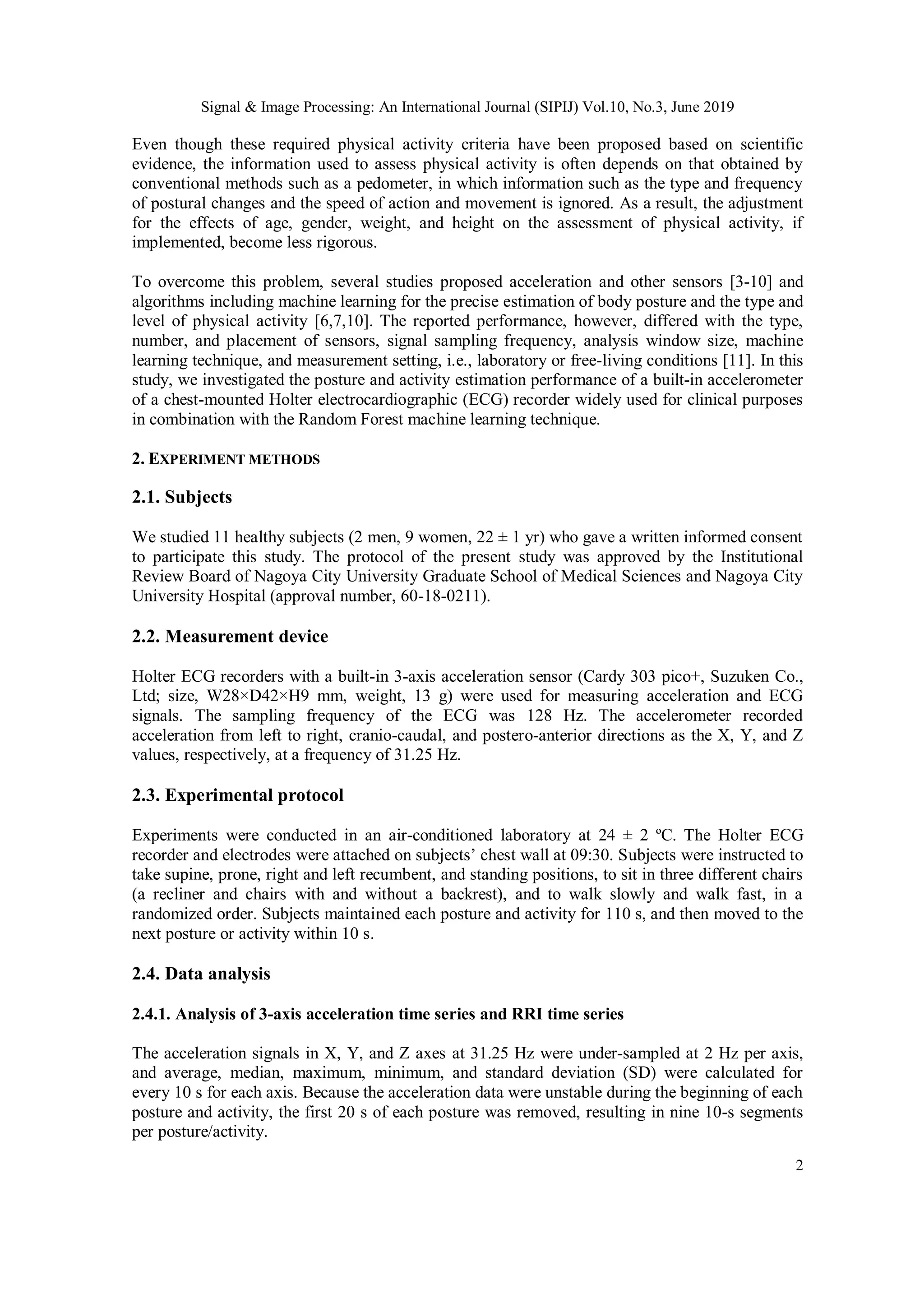 Machine-Learning Estimation of Body Posture and Physical Activity by Wearable Acceleration and ...
