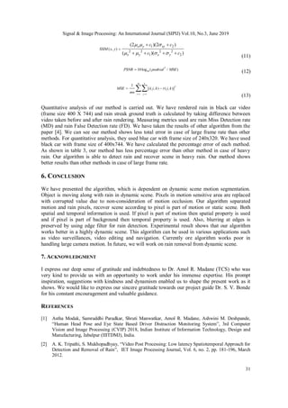 RAIN STREAKS ELIMINATION USING IMAGE PROCESSING ALGORITHMS | PDF