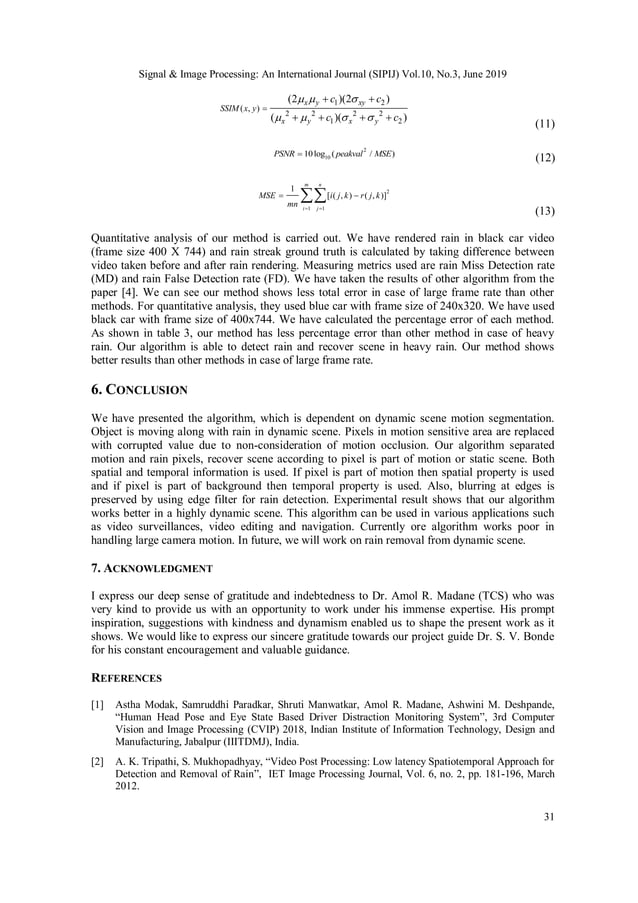 RAIN STREAKS ELIMINATION USING IMAGE PROCESSING ALGORITHMS | PDF