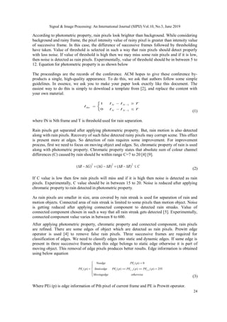 RAIN STREAKS ELIMINATION USING IMAGE PROCESSING ALGORITHMS | PDF