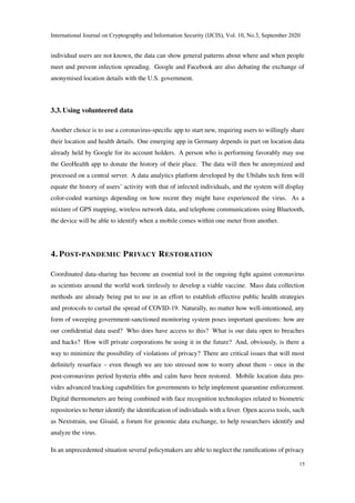 GIVING UP PRIVACY FOR SECURITY: A SURVEY ON PRIVACY TRADE-OFF DURING ...