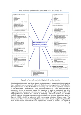 AN EHEALTH ADOPTION FRAMEWORK FOR DEVELOPING COUNTRIES: A SYSTEMATIC ...