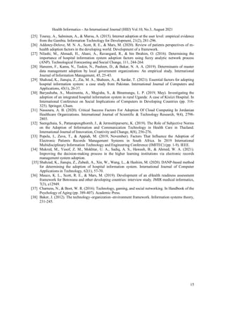 AN EHEALTH ADOPTION FRAMEWORK FOR DEVELOPING COUNTRIES: A SYSTEMATIC REVIEW | PDF