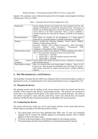 AN EHEALTH ADOPTION FRAMEWORK FOR DEVELOPING COUNTRIES: A SYSTEMATIC REVIEW | PDF