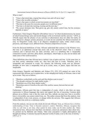 THE CONCEPT OF SPACE AND TIME: AN AFRICAN PERSPECTIVE | PDF