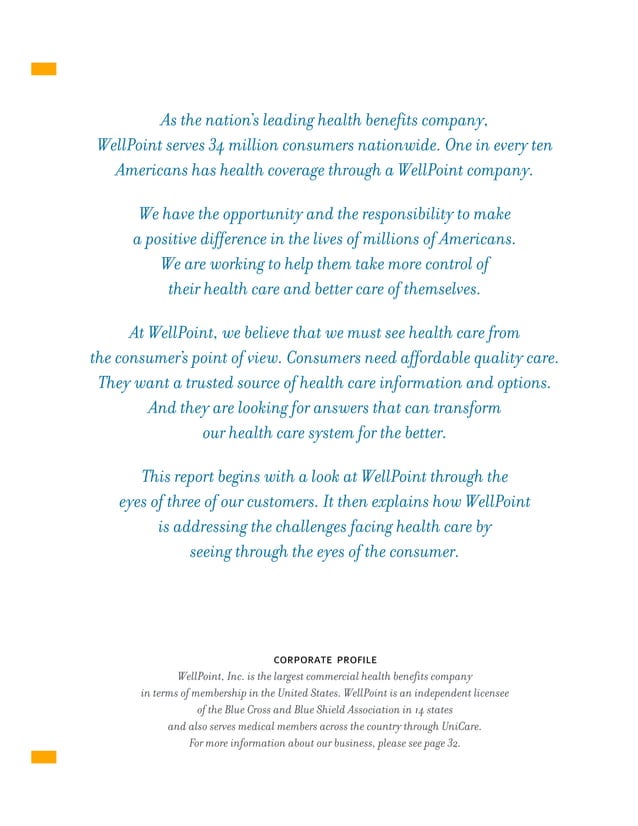 WellPoint 2005 summary annual report | PDF | Health Insurance | Insurance