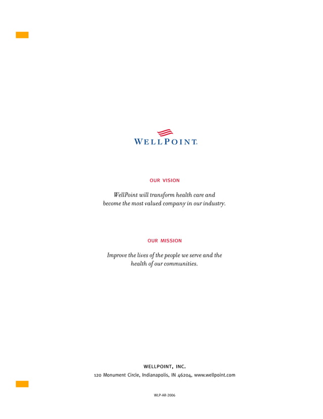 WellPoint 2005 summary annual report | PDF | Health Insurance | Insurance