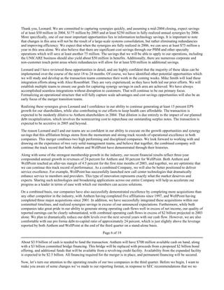 Transcript of the Anthem and WellPoint Announcement | PDF