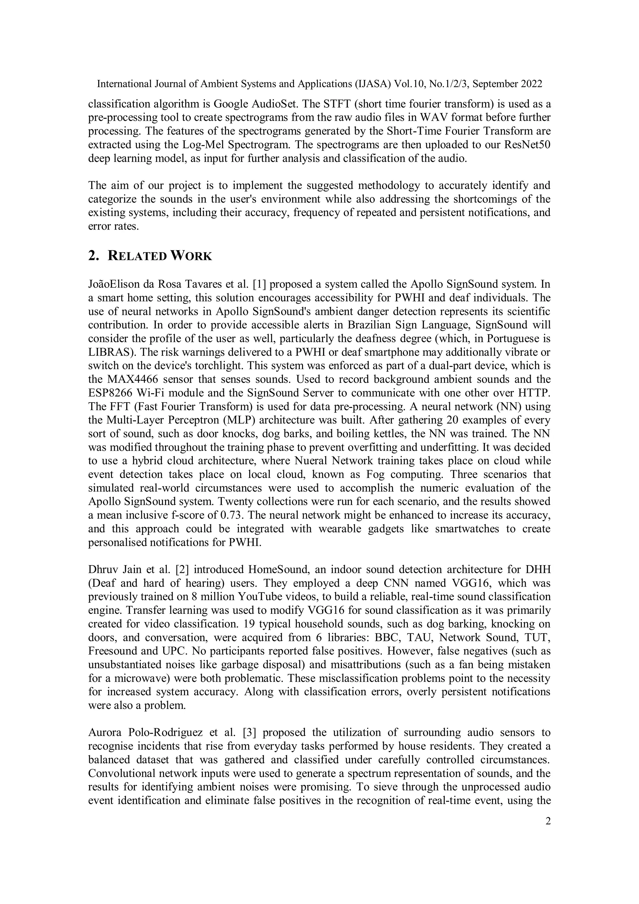 SMART SOUND SYSTEM APPLIED FOR THE EXTENSIVE CARE OF PEOPLE WITH ...