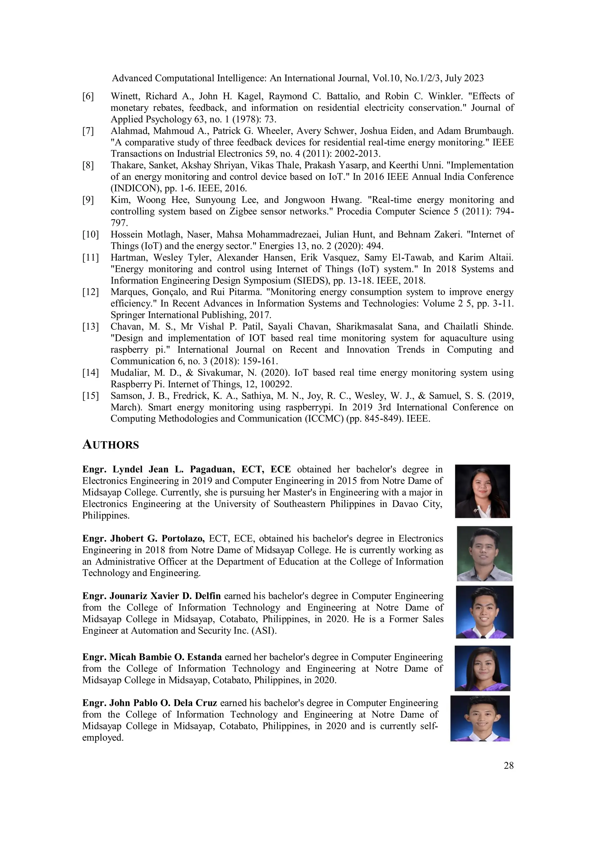 The Development of Real-Time Energy Consumption Monitoring using IoT | PDF