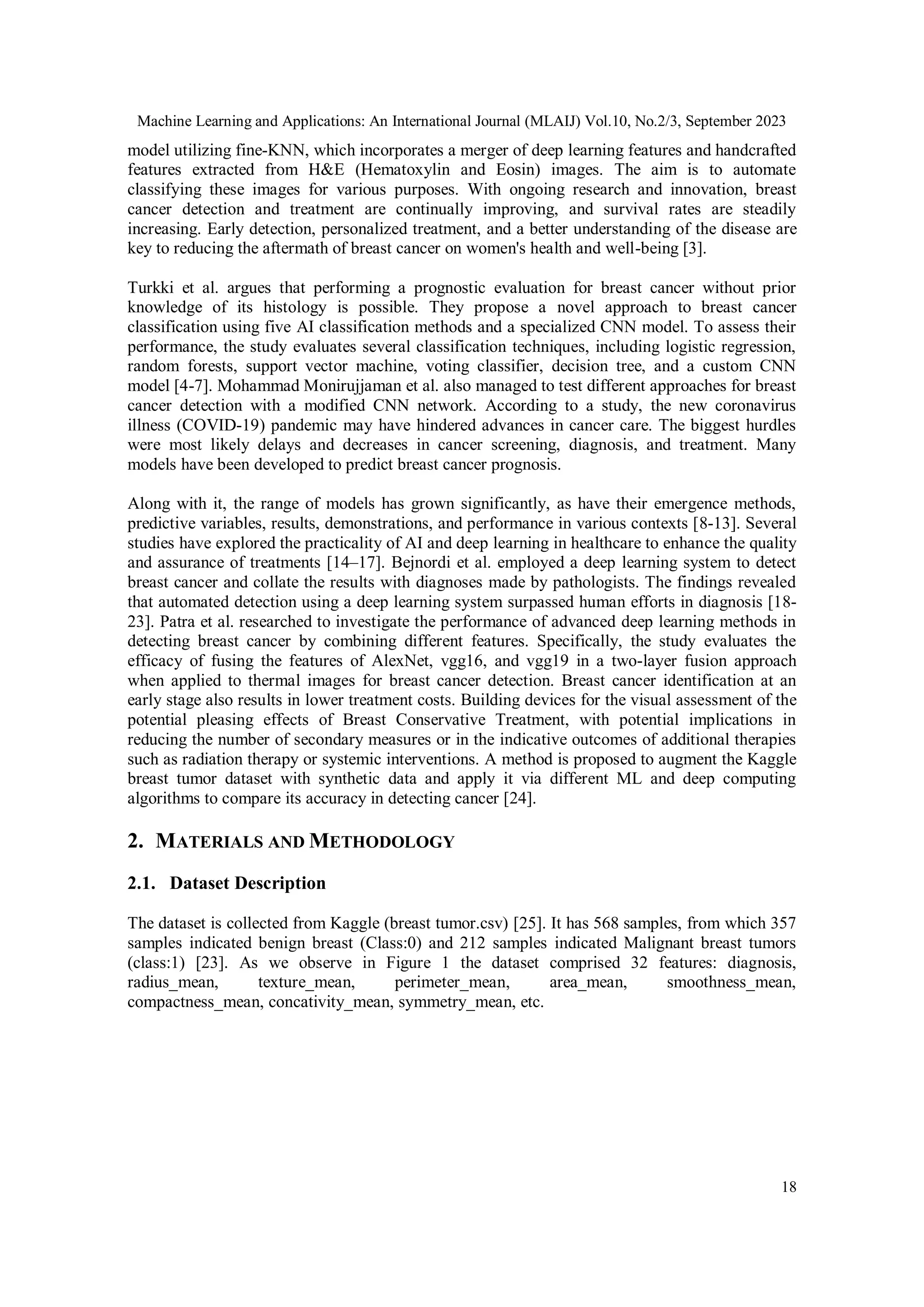 Breast Tumor Detection Using Efficient Machine Learning And Deep