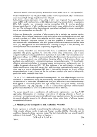 Modelling and Simulation of Composition and Mechanical Properties of High Entropy Magnesium ...