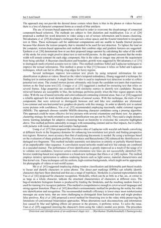 Detection and identification of un-uniformed shape text from blurred video frames | PDF