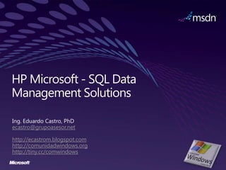 HP Microsoft SQL Server Data Management Solutions | PPT